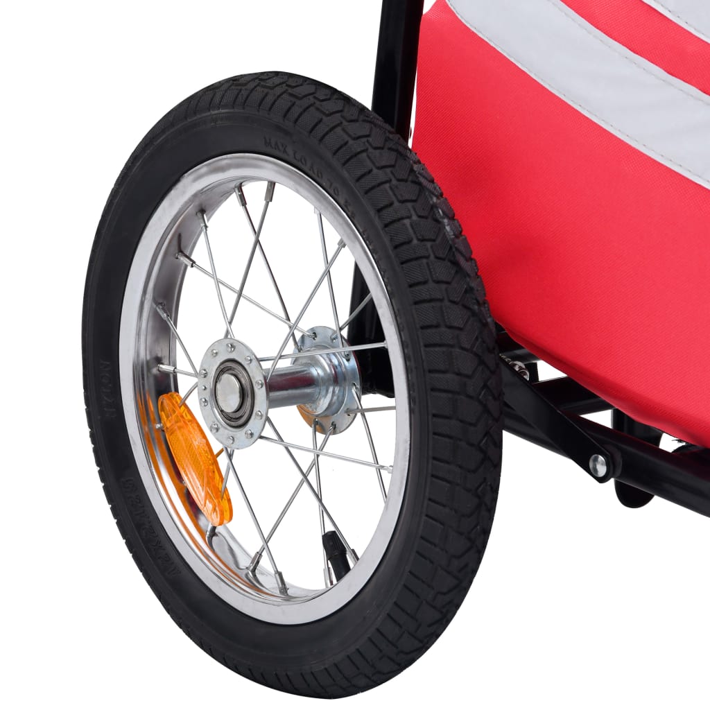 Folding Cargo Bike Trailer with Grocery Bag Red and Black