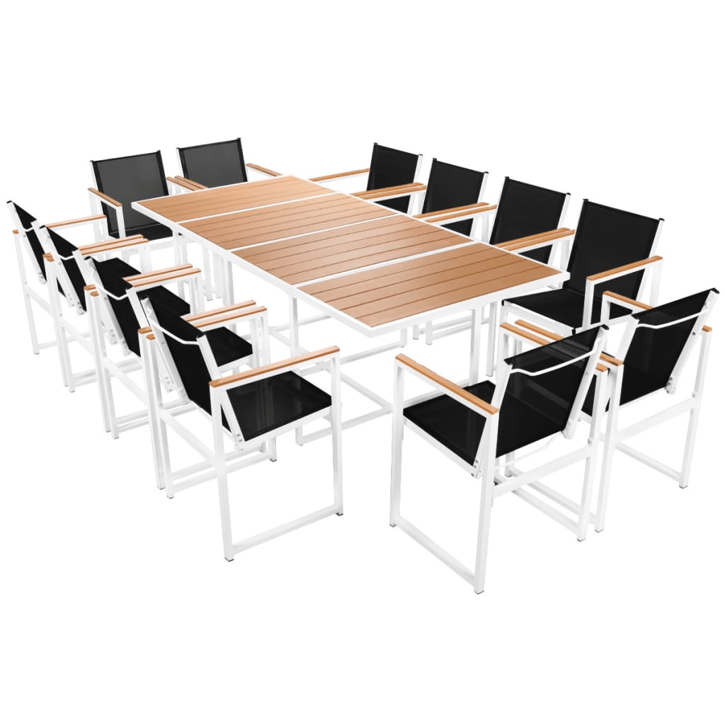 13 Piece Outdoor Dining Set with WPC Tabletop Aluminium