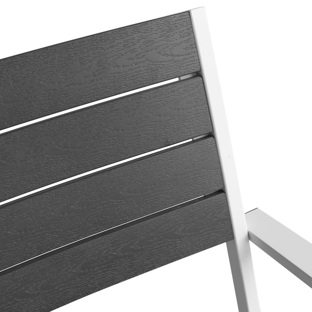 7 Piece Outdoor Dining Set with WPC Tabletop Aluminium Black