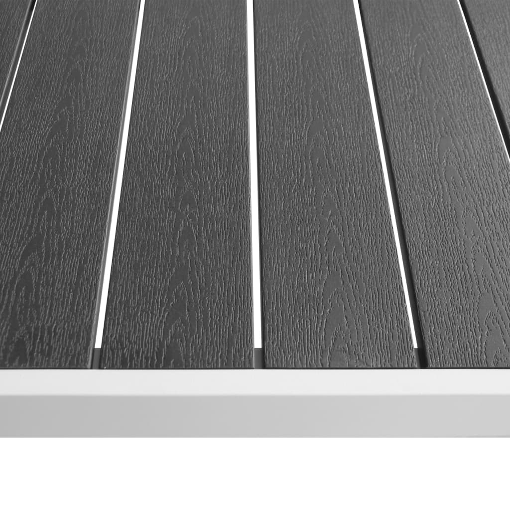 7 Piece Outdoor Dining Set with WPC Tabletop Aluminium Black