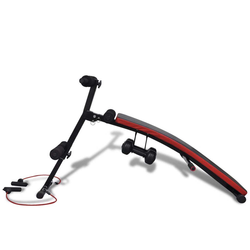 Adjustable Multifunctional Sit Up Bench with 3 kg Dumbbells