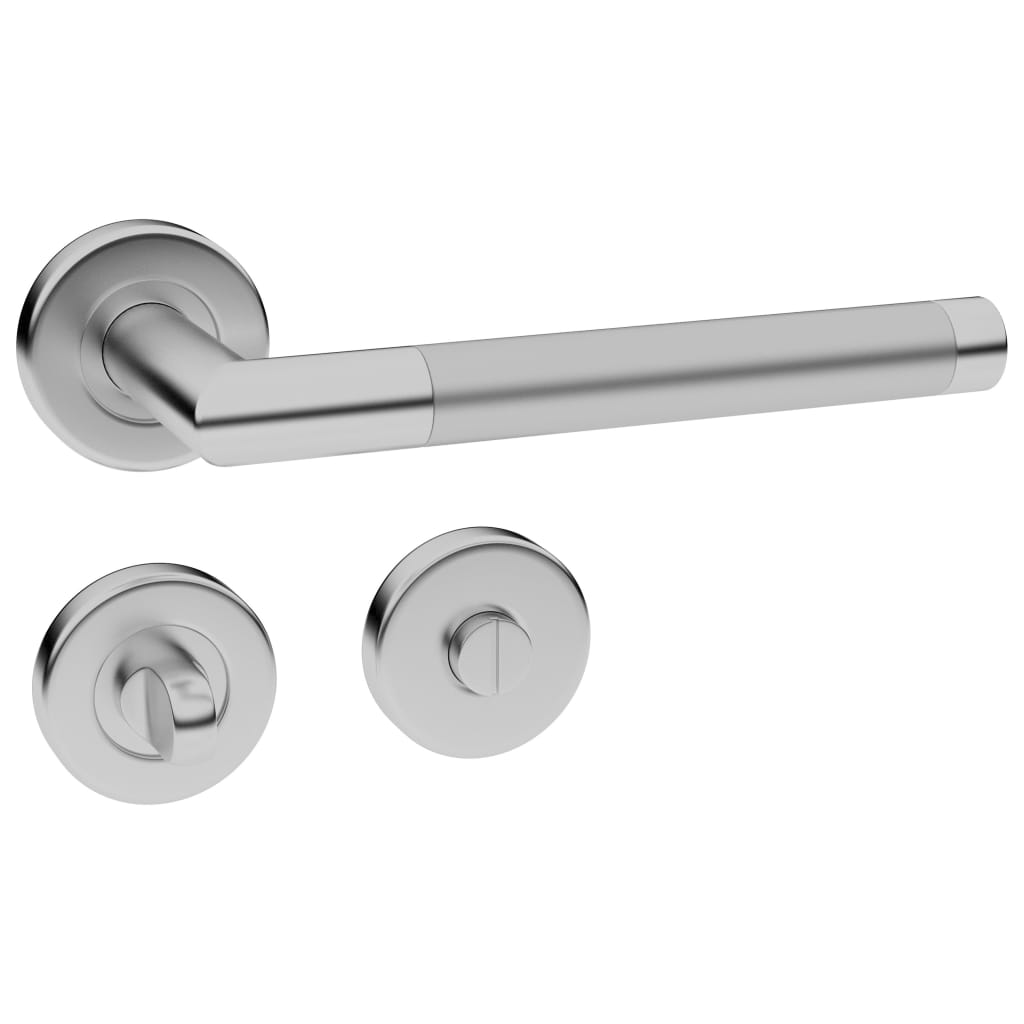 Door Handle Set with WC Lock Stainless Steel