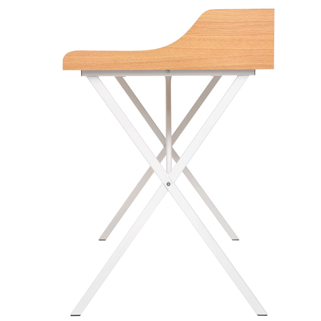 Natural Wood Workstation Computer Desk