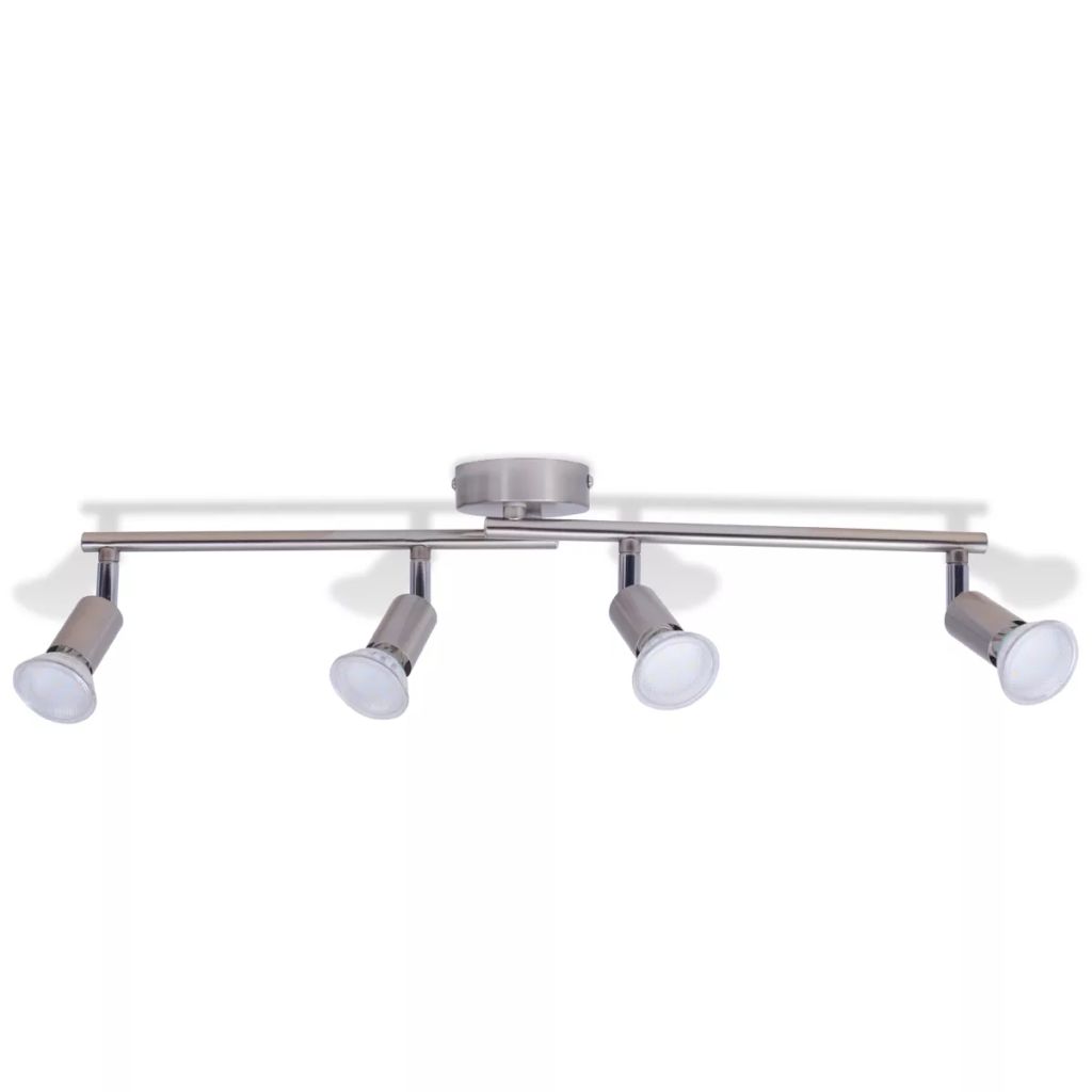 Ceiling Lamp with 4 LED Spotlights Satin Nickel