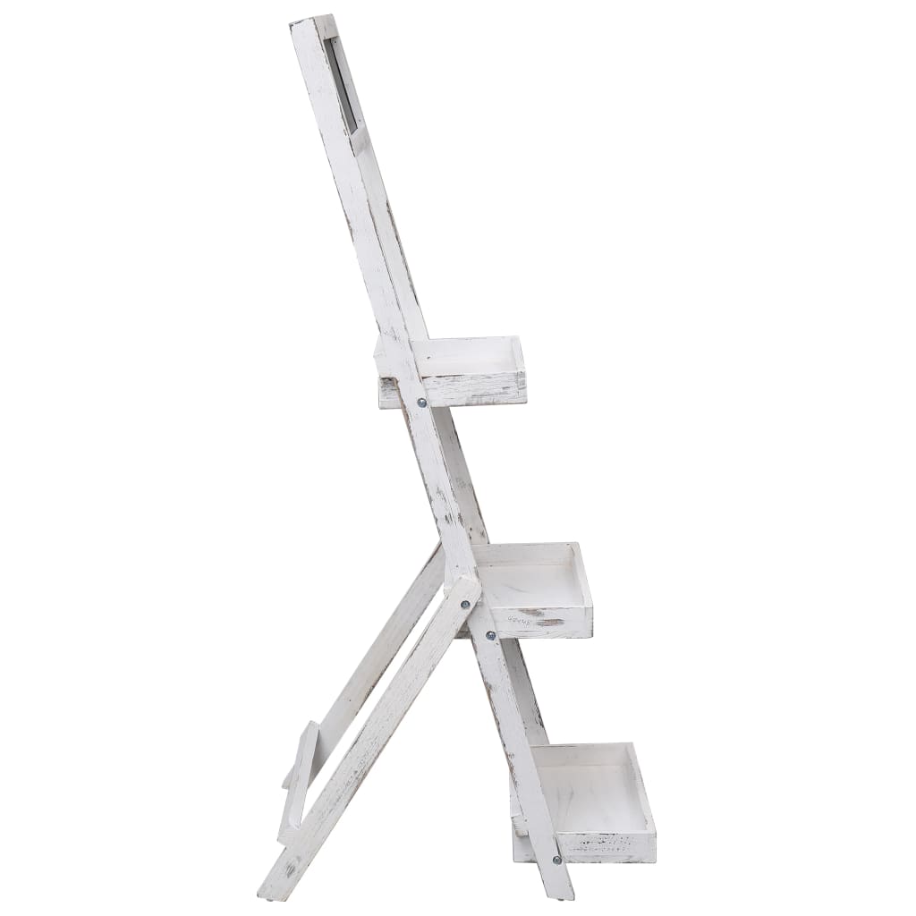 Chalkboard Display Stand White 42x40x120 cm Wood