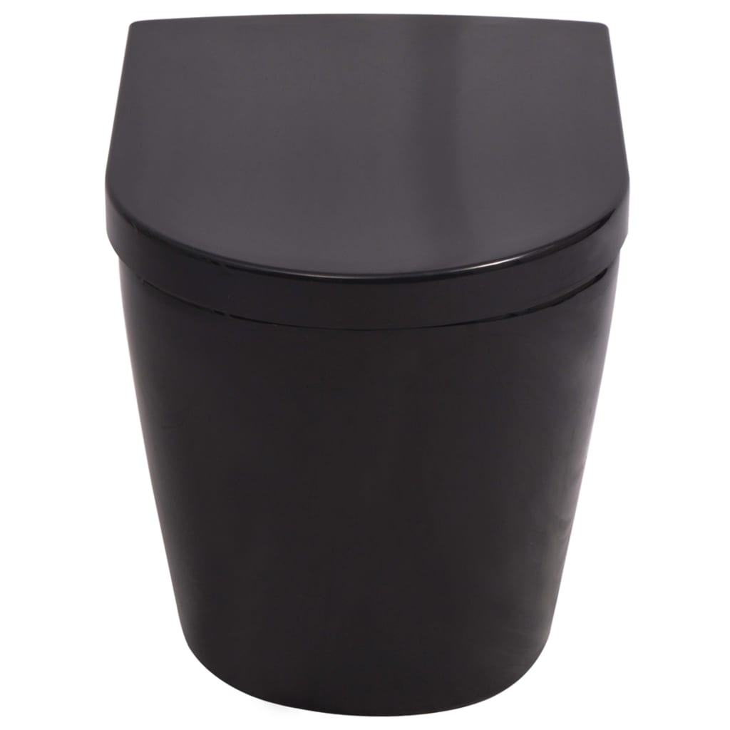 Wall Hung Toilet with Concealed Cistern Ceramic Black