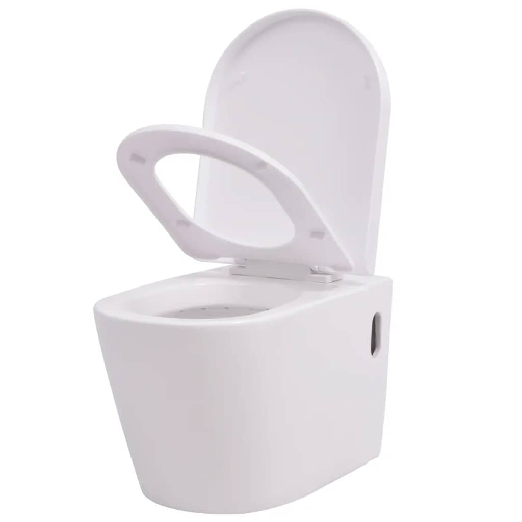 Wall Hung Toilet with Concealed Cistern Ceramic White