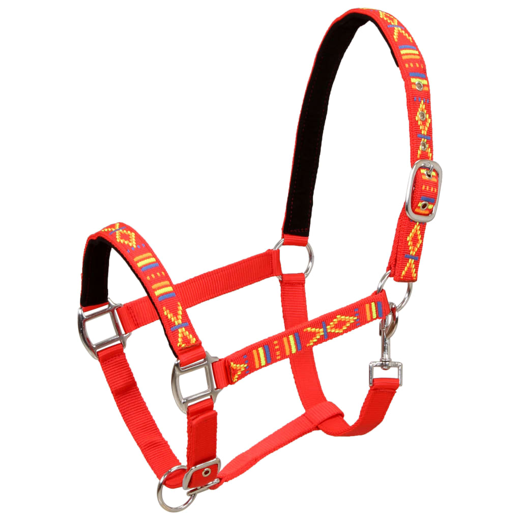 Head Collars 2 pcs for Horse Nylon Size Cob Red