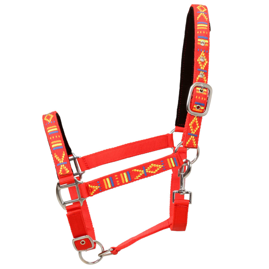 Head Collars 2 pcs for Horse Nylon Size Cob Red