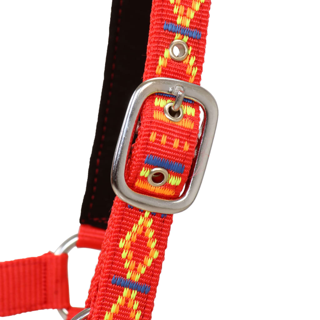 Head Collars 2 pcs for Horse Nylon Size Cob Red