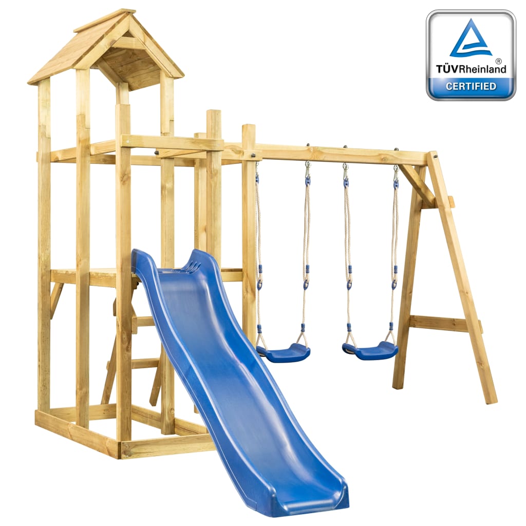 Playhouse with Slide Swing Ladder 285x305x226.5 cm
