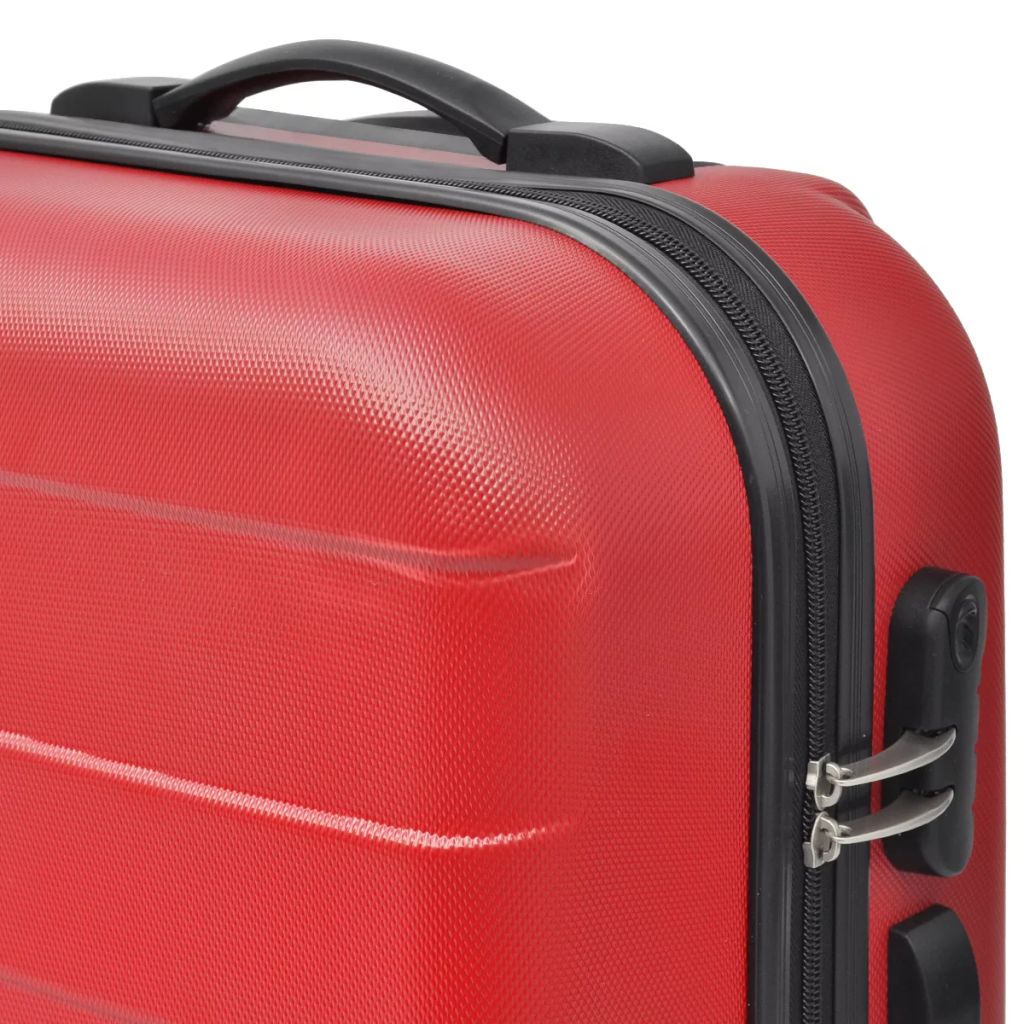 Three Piece Hardcase Trolley Set Red