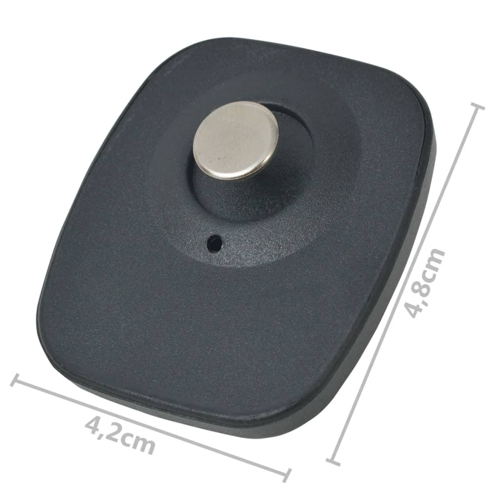 2000 pcs RF Hard Tags and Pins Sets 8.2 MHz Black