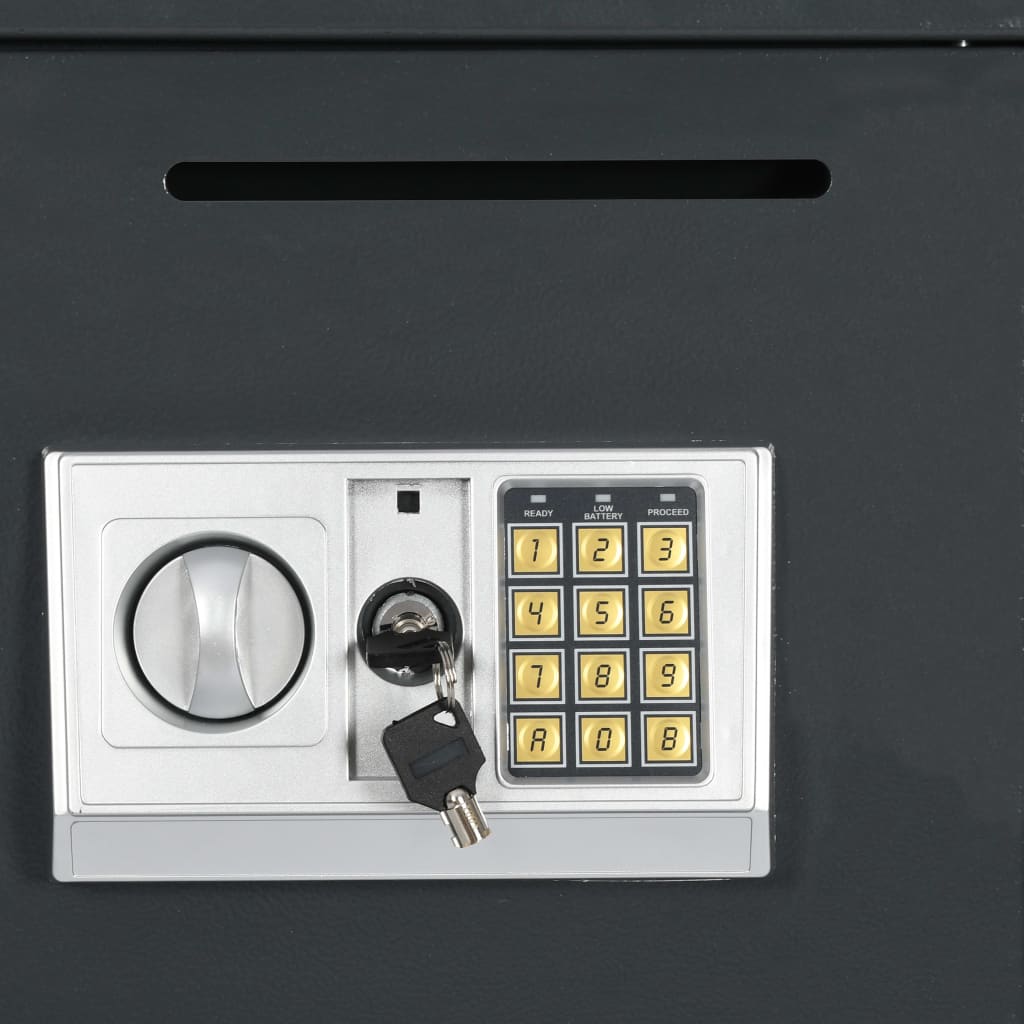Digital Safe with Double Door Dark Grey 35x31x80 cm