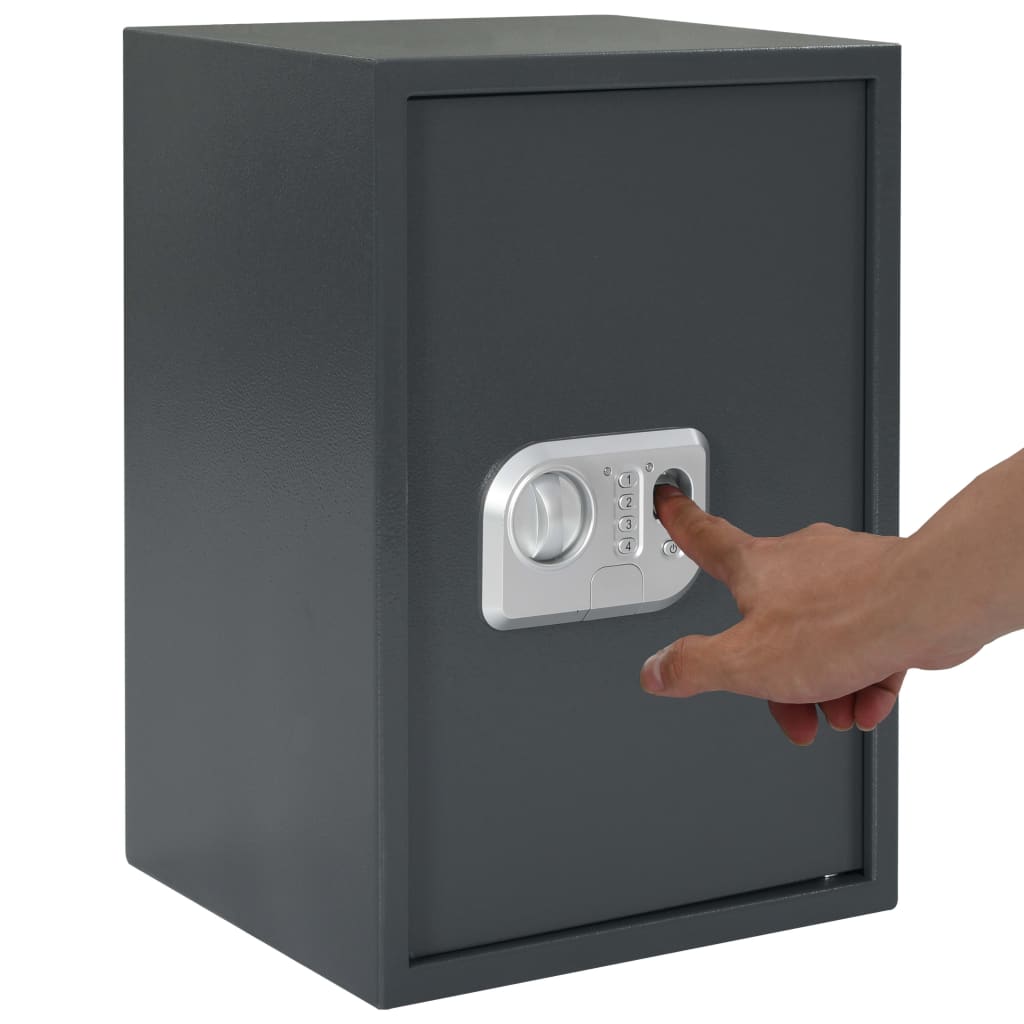 Digital Safe with Fingerprint Dark Grey 35x31x50 cm
