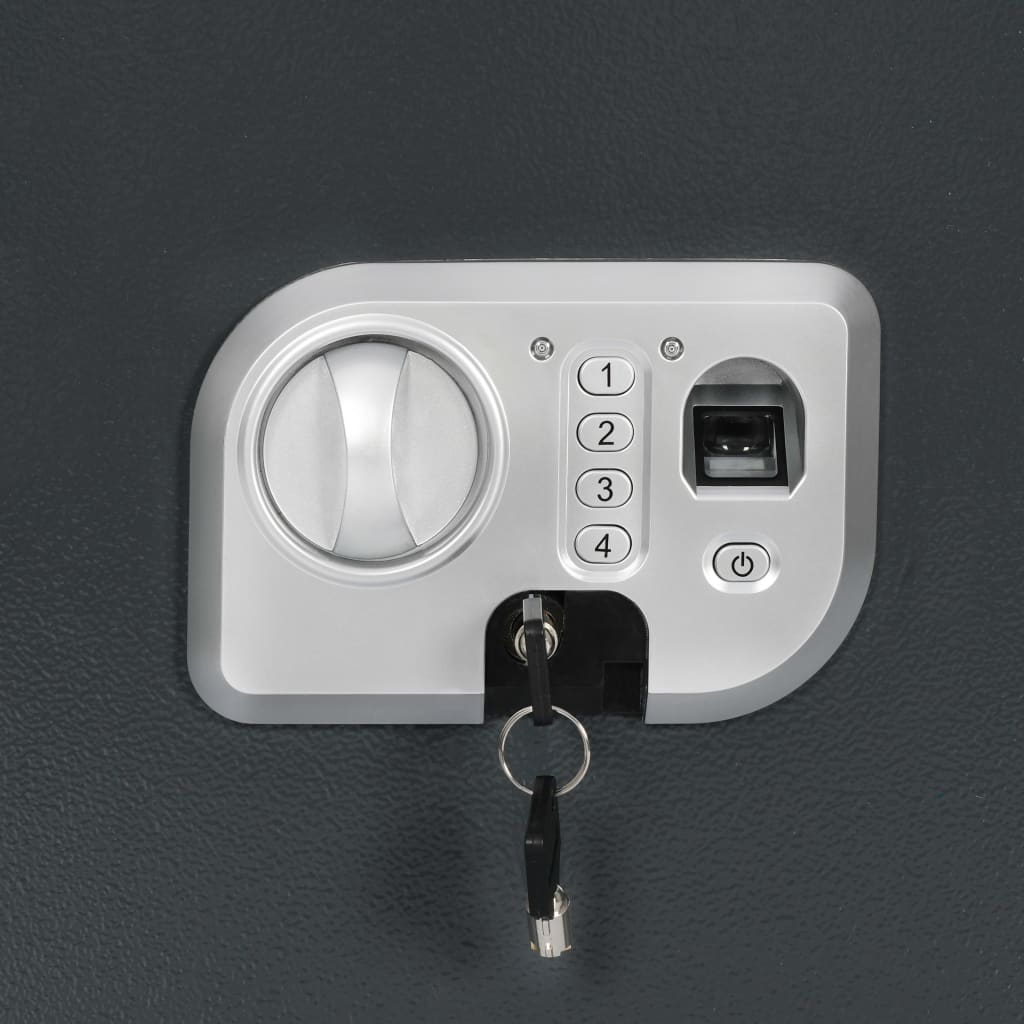 Digital Safe with Fingerprint Dark Grey 35x31x50 cm