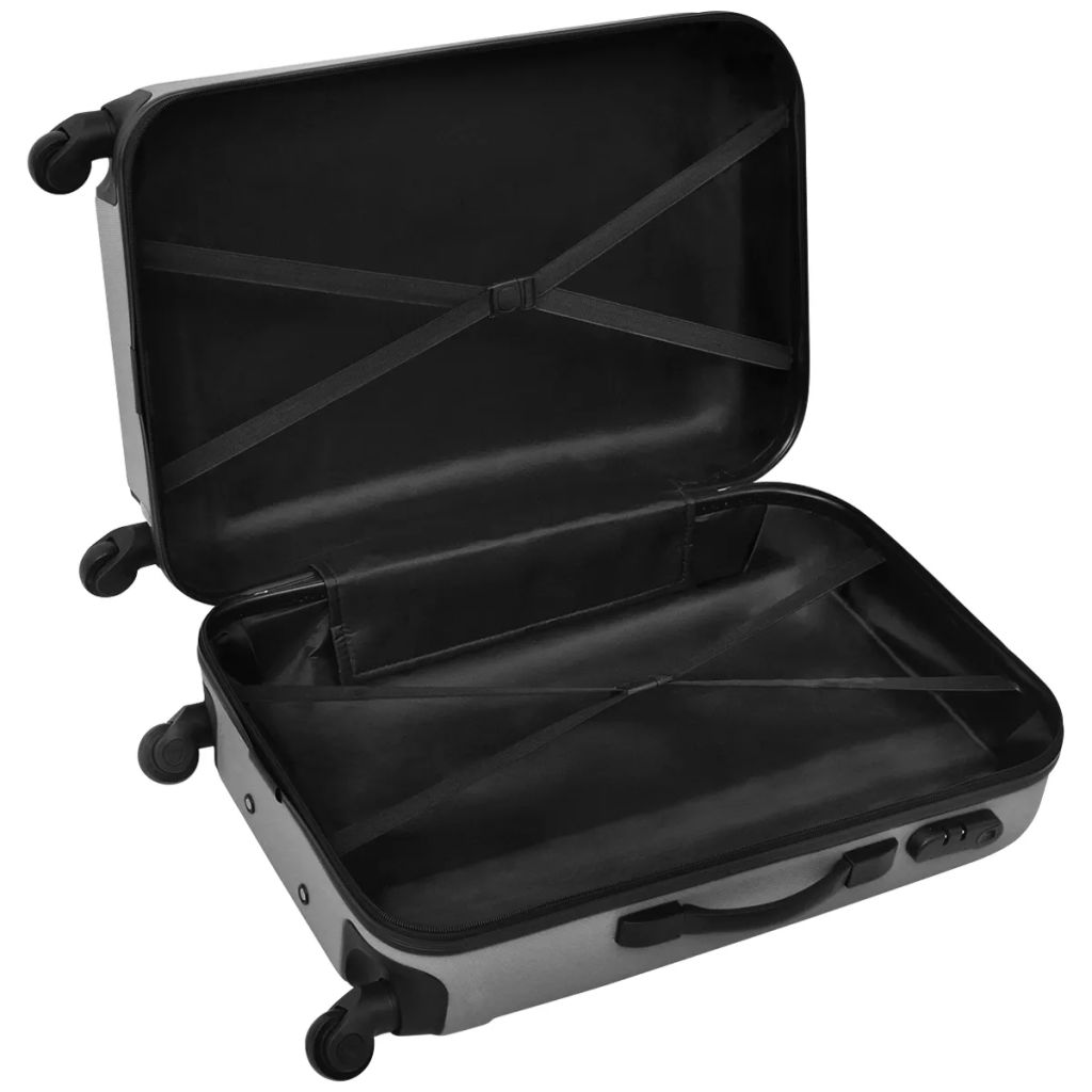 Three Piece Hardcase Trolley Set Silver