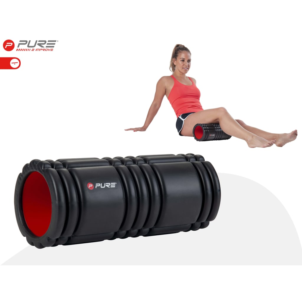 Pure2Improve Foam Roller Black and Red