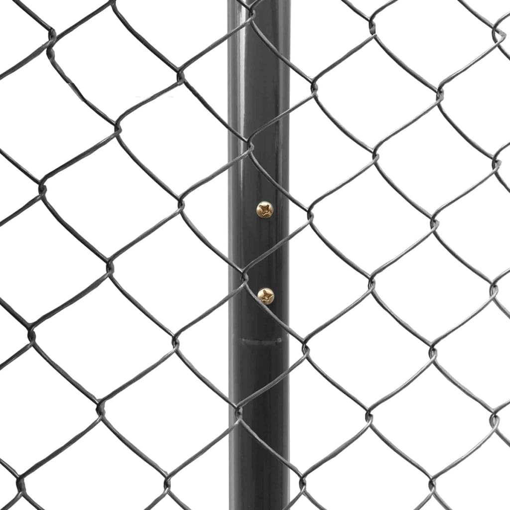 Chain Link Fence with Posts and Hardware 1,97x15 m Grey