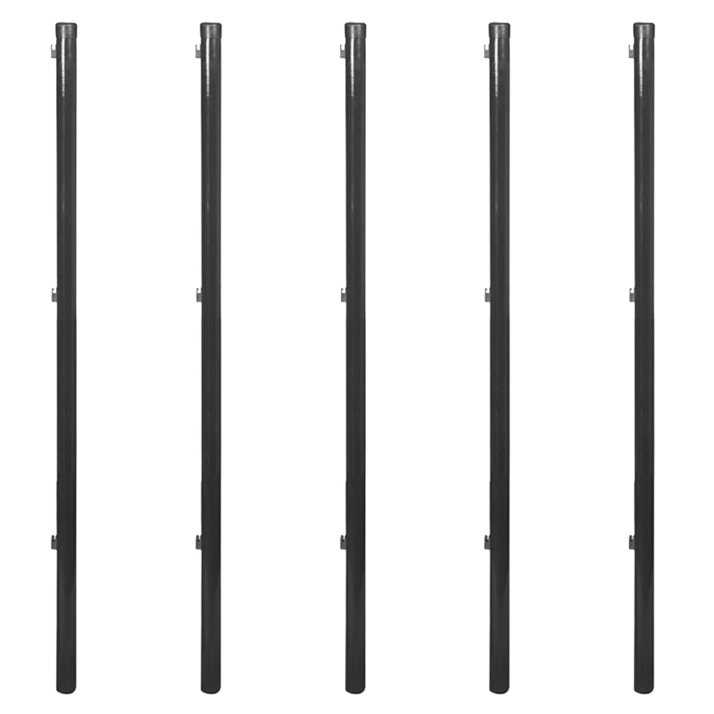 Chain Link Fence with Spike Anchors 0,8x15 m Grey