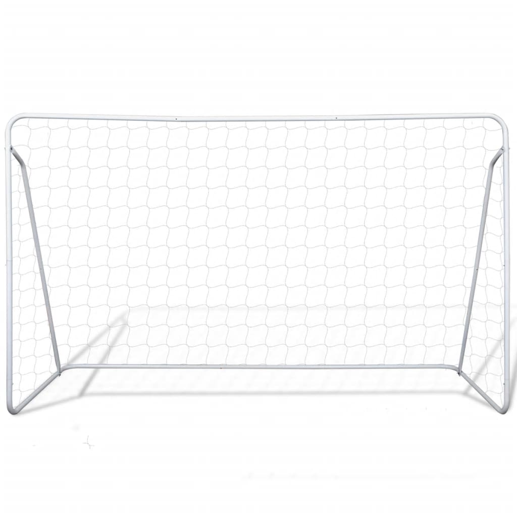 Soccer Goal Post Net Set Steel 240 x 90 x 150 cm