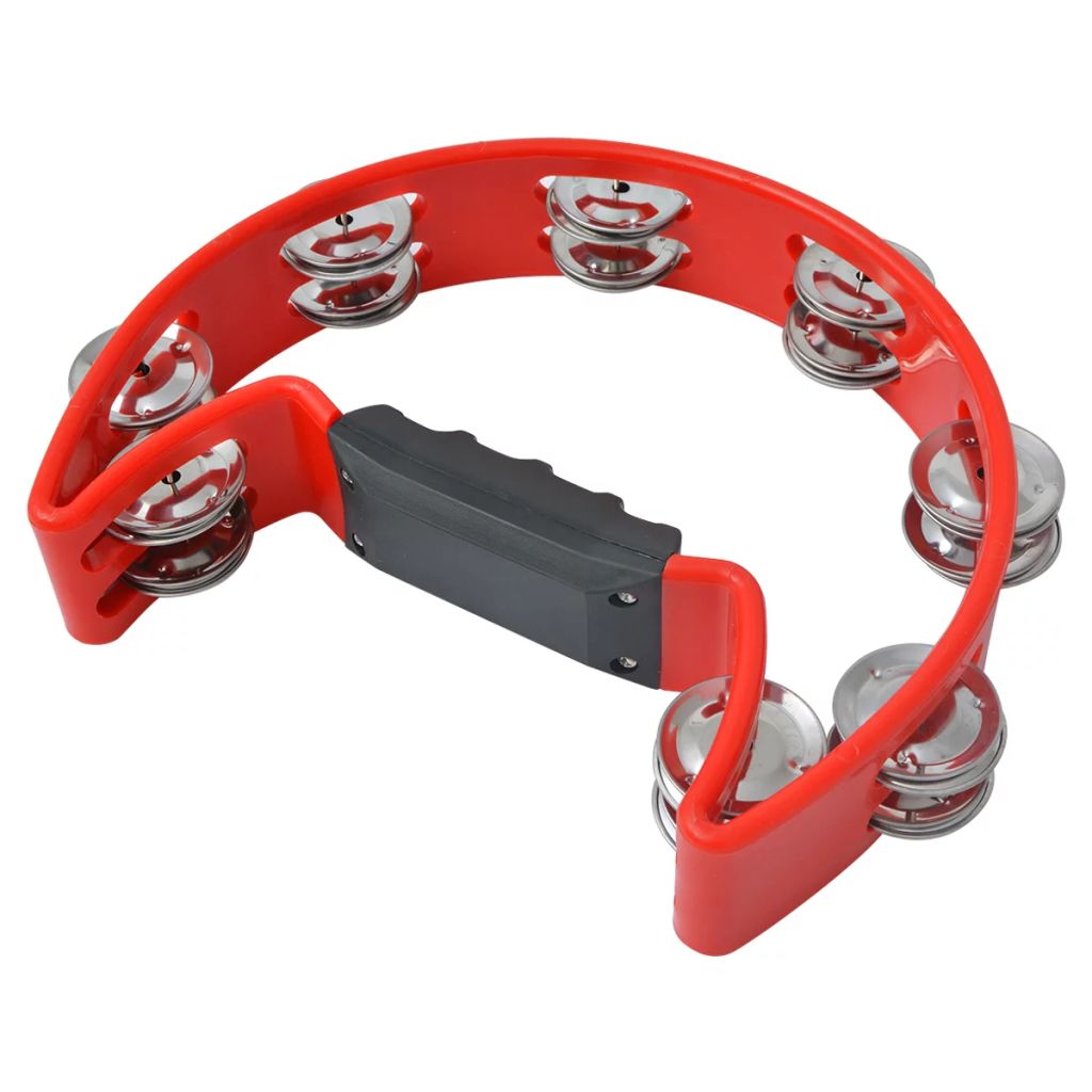 Tambourine Set 3 pcs Plastic Red