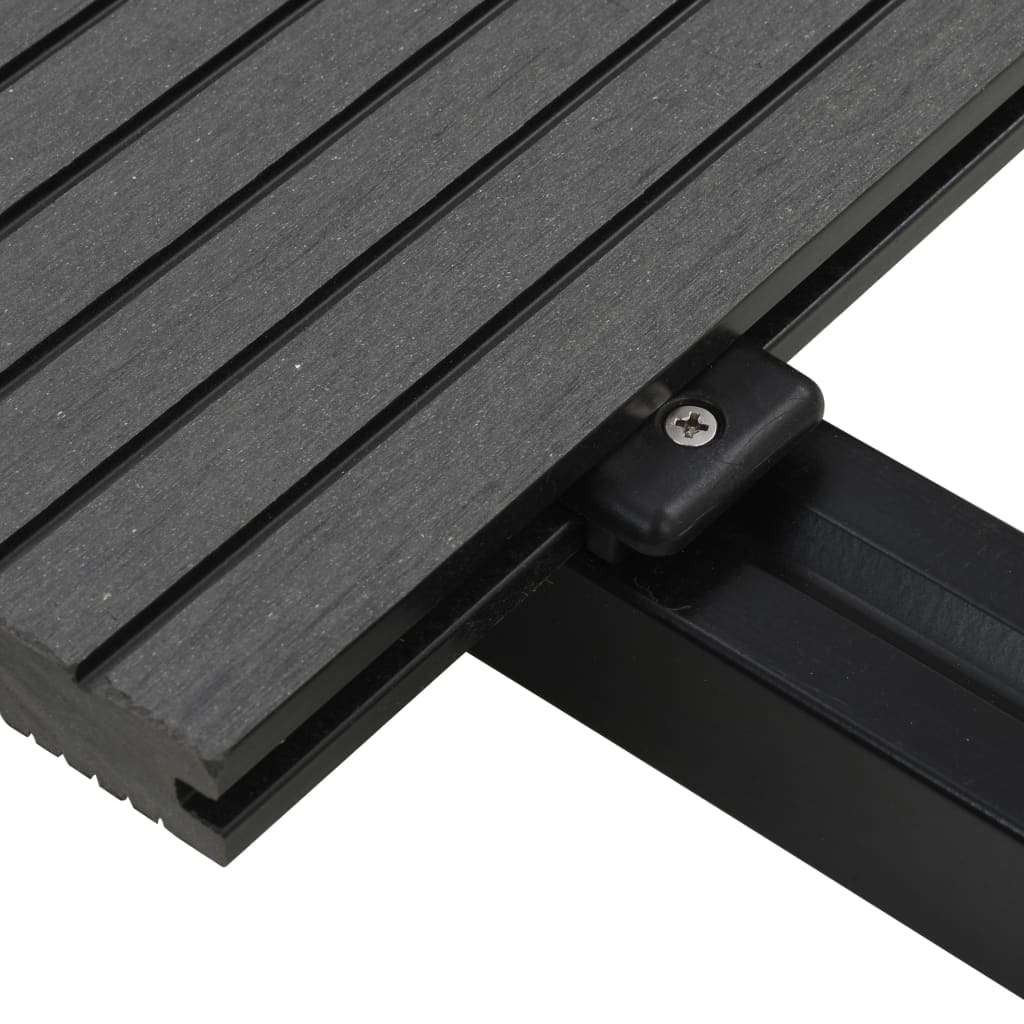 WPC Solid Decking Boards with Accessories 30 m² 2.2 m Grey