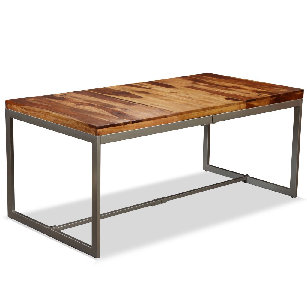 Dining Table Solid Sheesham Wood and Steel 180 cm
