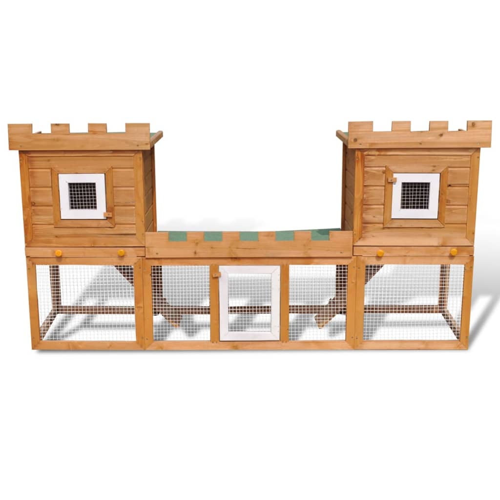 Outdoor Large Rabbit Hutch House Pet Cage Double House