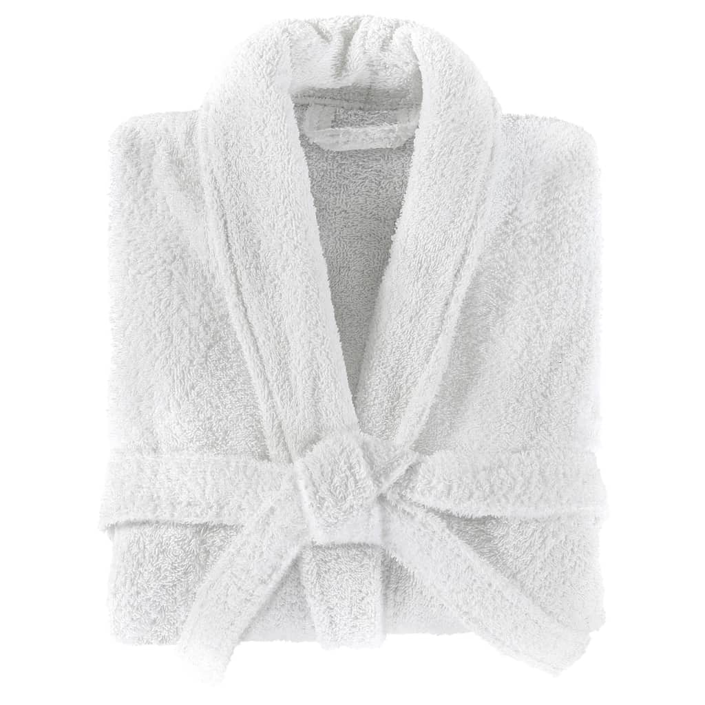 Unisex Terry Bathrobe 100% Cotton White XXL