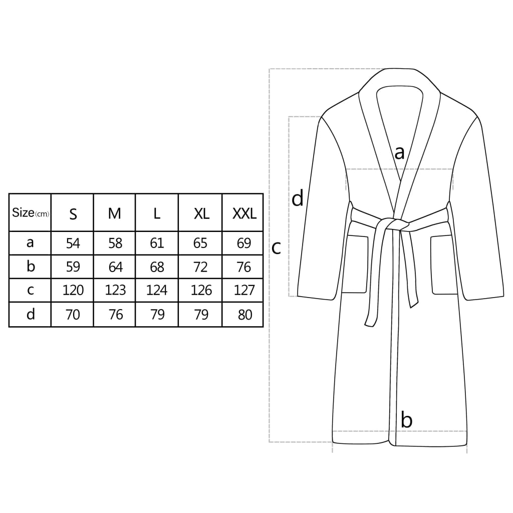 Unisex Terry Bathrobe 100% Cotton White XXL