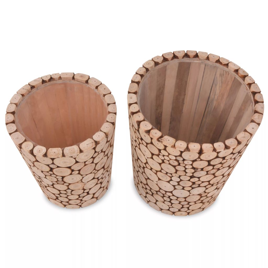 2 Piece Planter Set Genuine Fir Wood