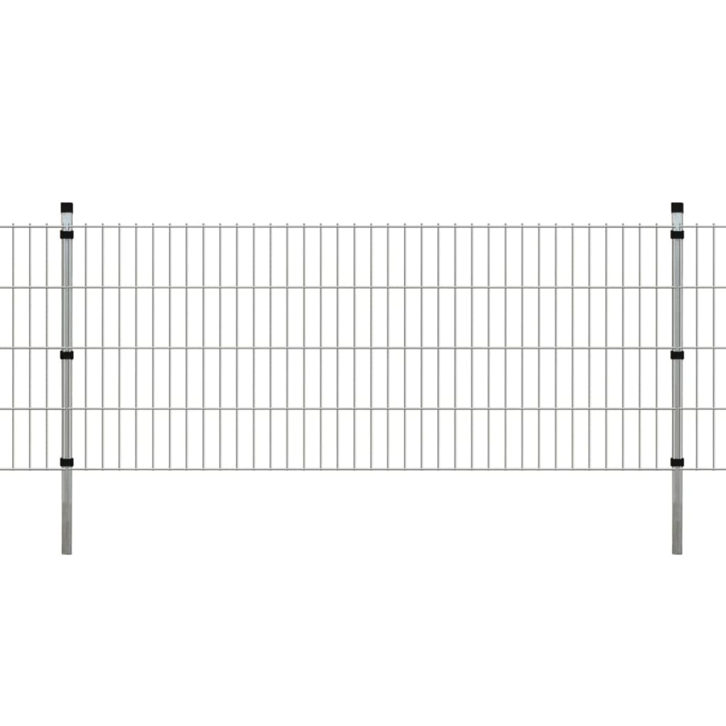 2D Garden Fence Panels & Posts 2008x830 mm 24 m Silver