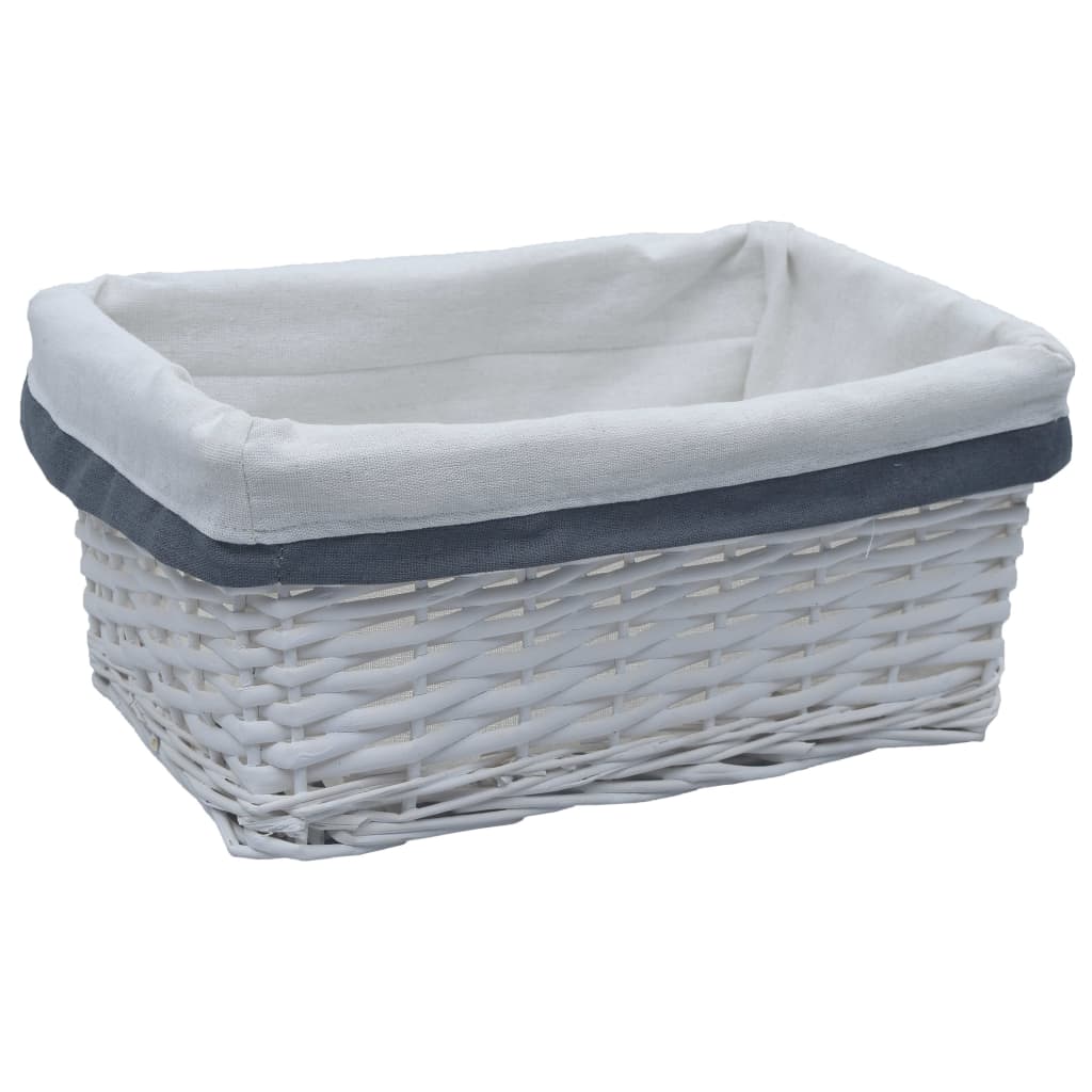 3 Piece Stackable Basket Set White Willow