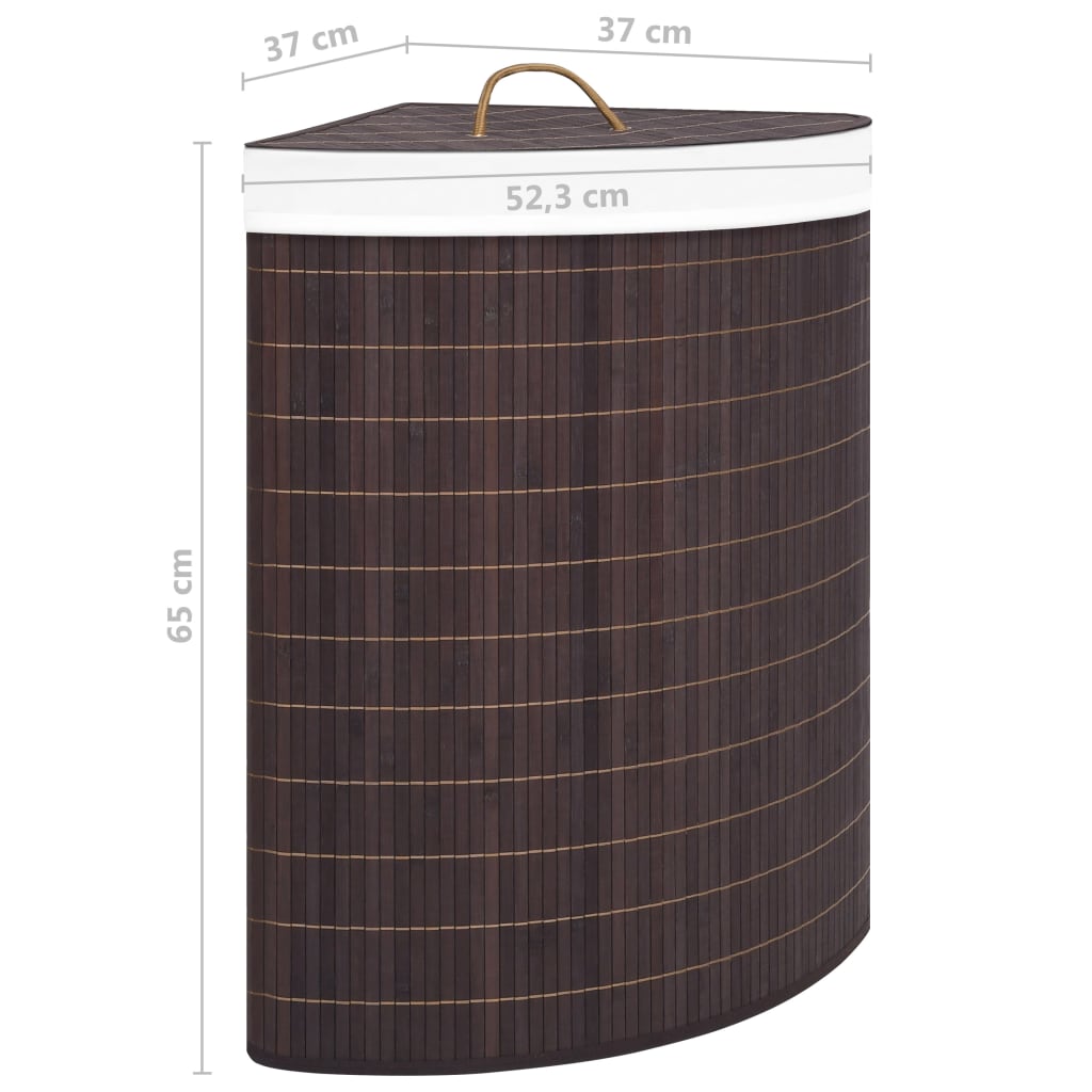 Bamboo Corner Laundry Basket Brown 60 L