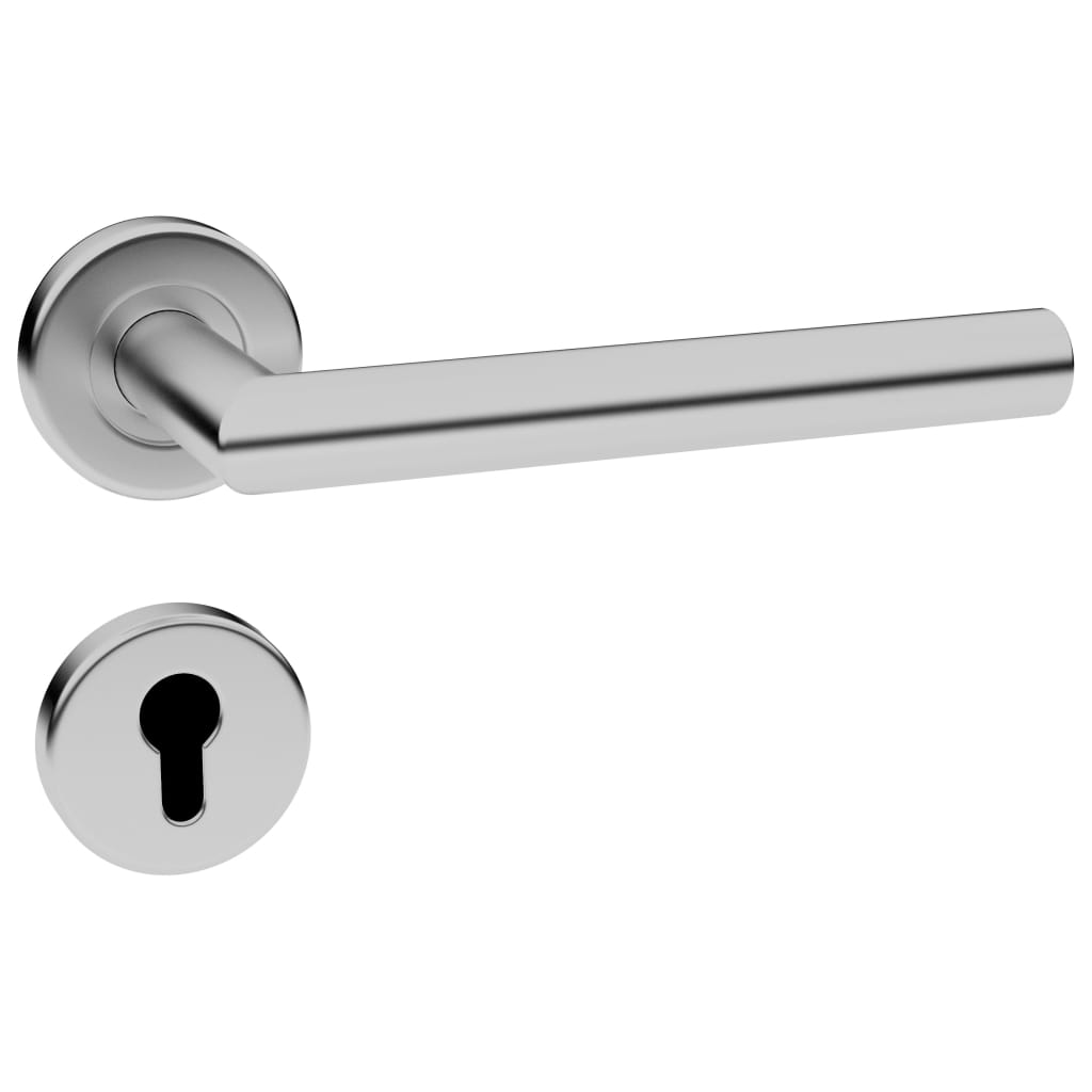 Door Handle Set with PZ Profile Cylinder Stainless Steel