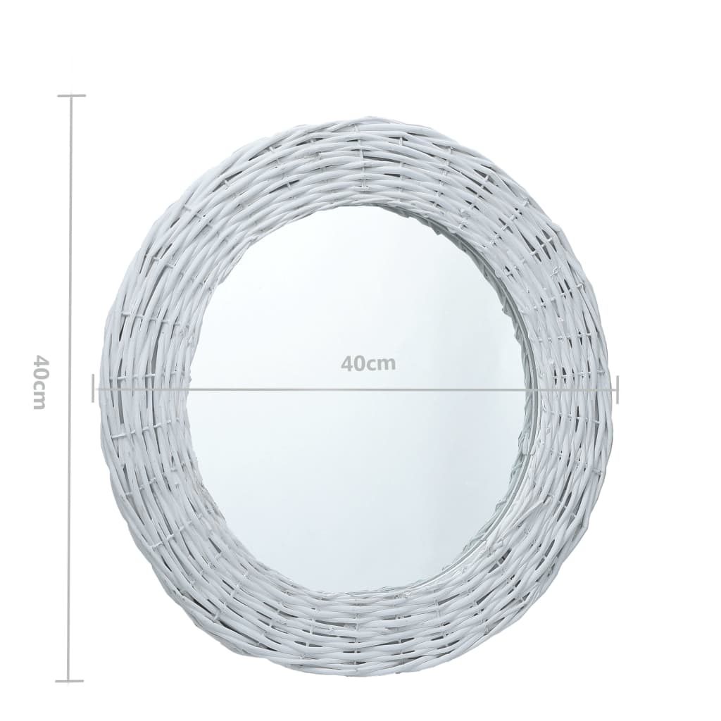 Mirror White 40 cm Wicker