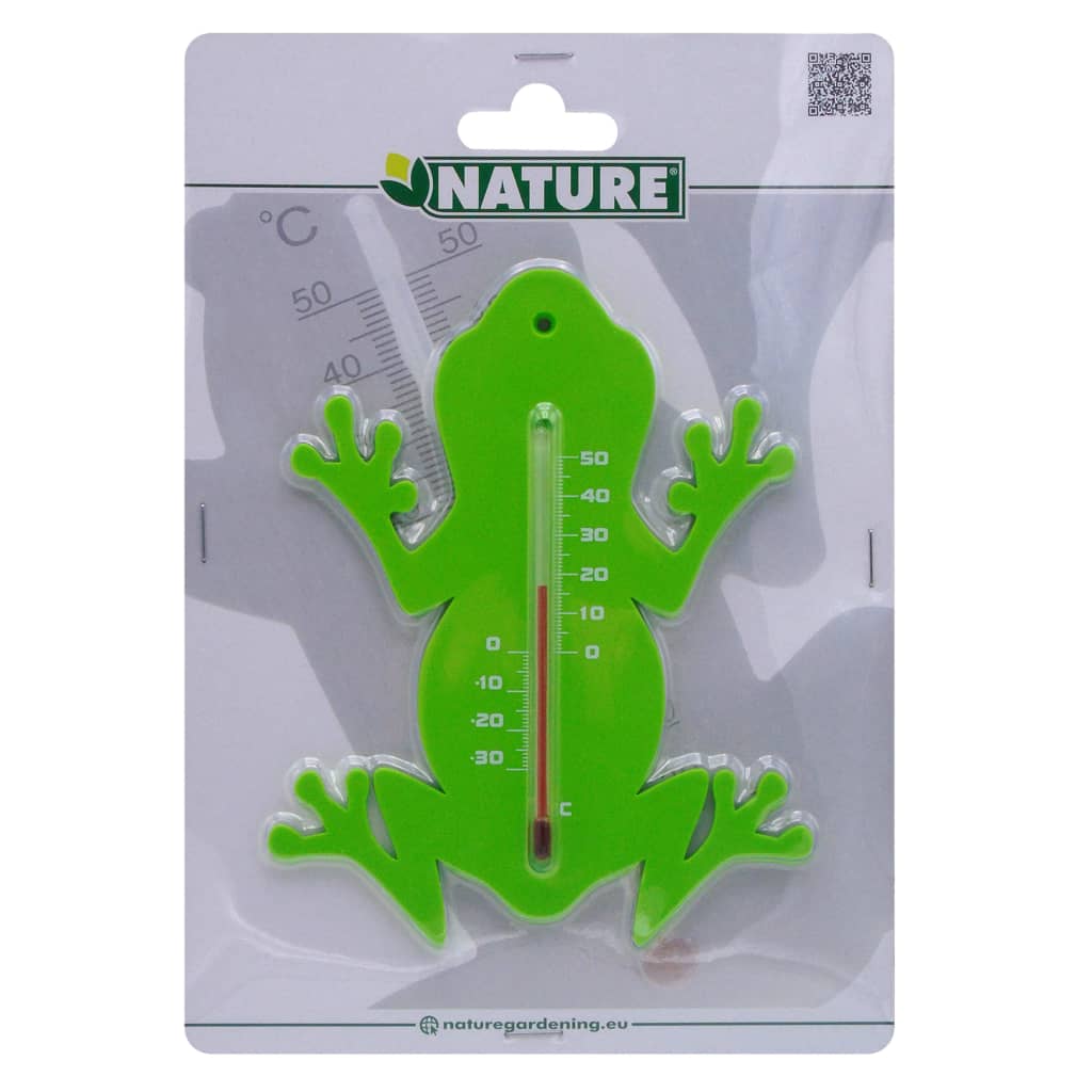 Nature Outdoor Wall Thermometer Frog Green