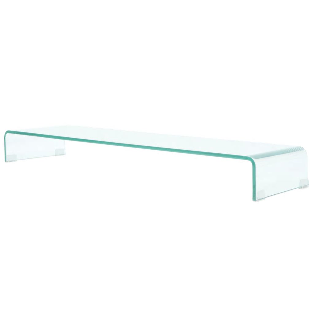 TV Stand/Monitor Riser Glass Clear 110x30x13 cm