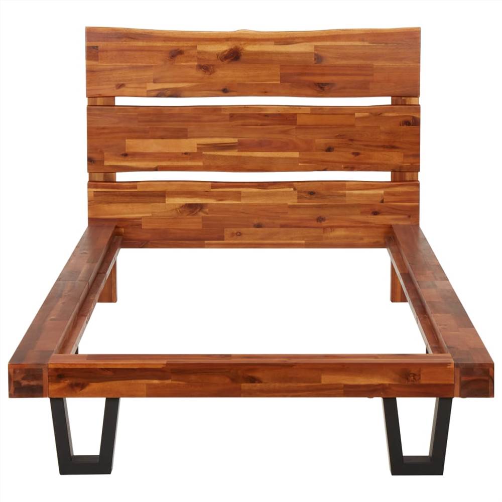 Bed Frame with Live Edge Solid Acacia Wood 90 cm