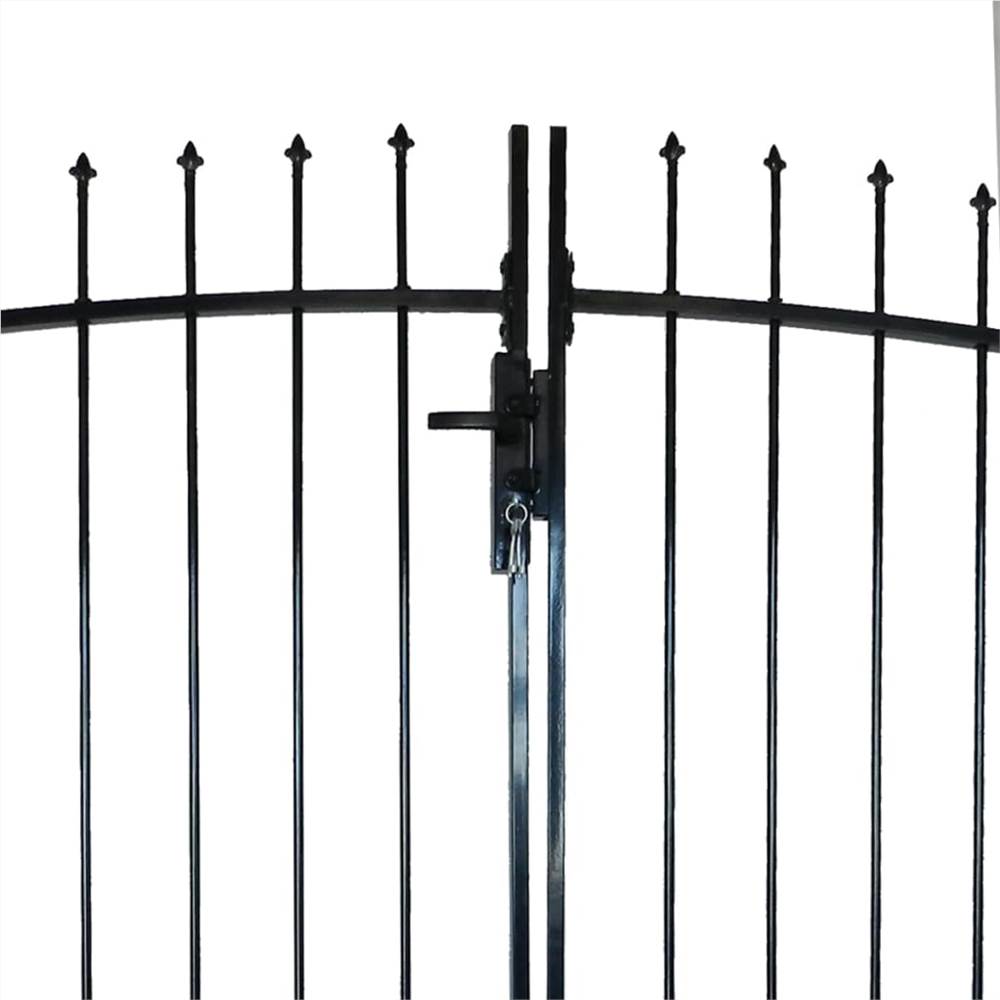 Double Door Fence Gate with Spear Top 400 x 225 cm