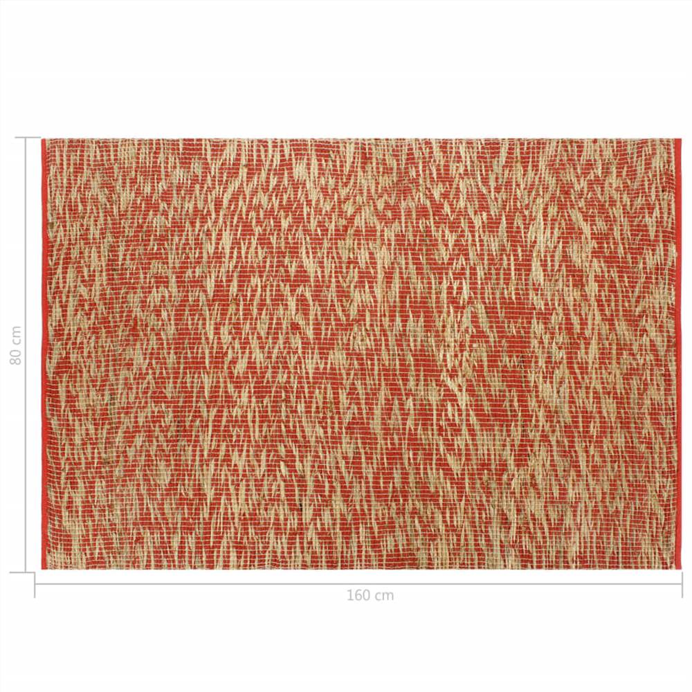 Handmade Rug Jute Red and Natural 80x160 cm