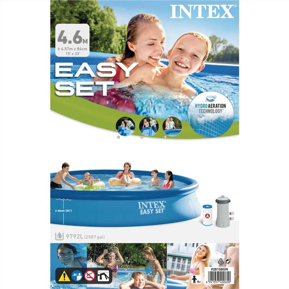 Intex Swimming Pool Easy Set with Filter System 457x84 cm