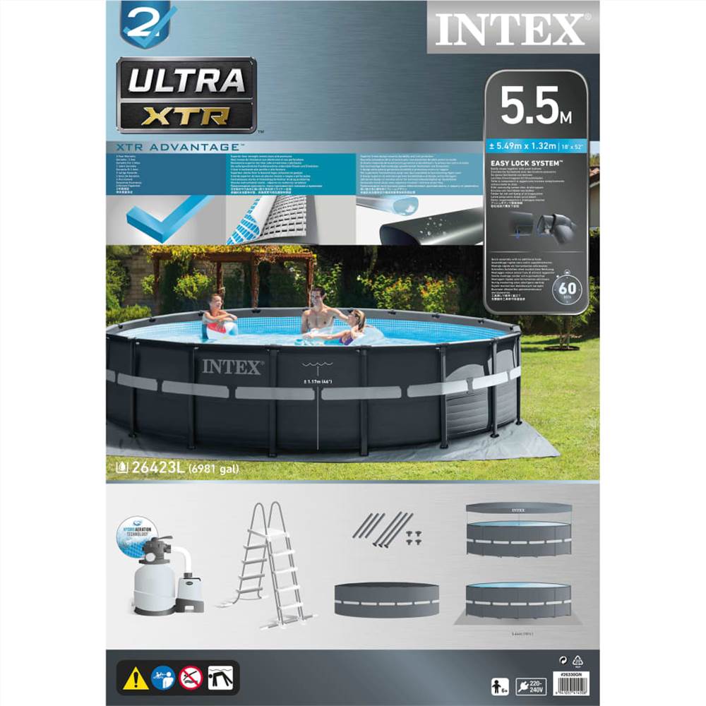 Intex Ultra XTR Frame Pool 549x132 cm with Sand Filter Pump
