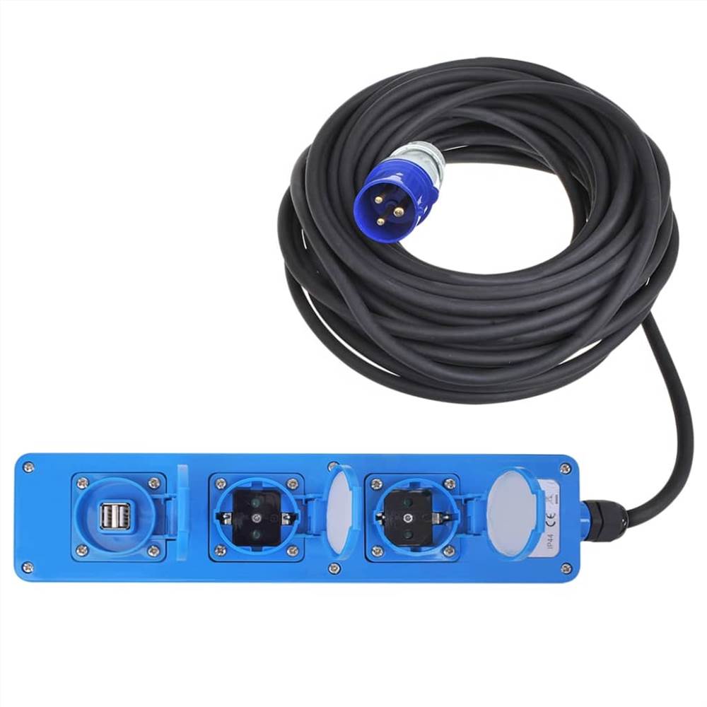 ProPlus 3-way Schuko Socket Outlet 20m 2 USB