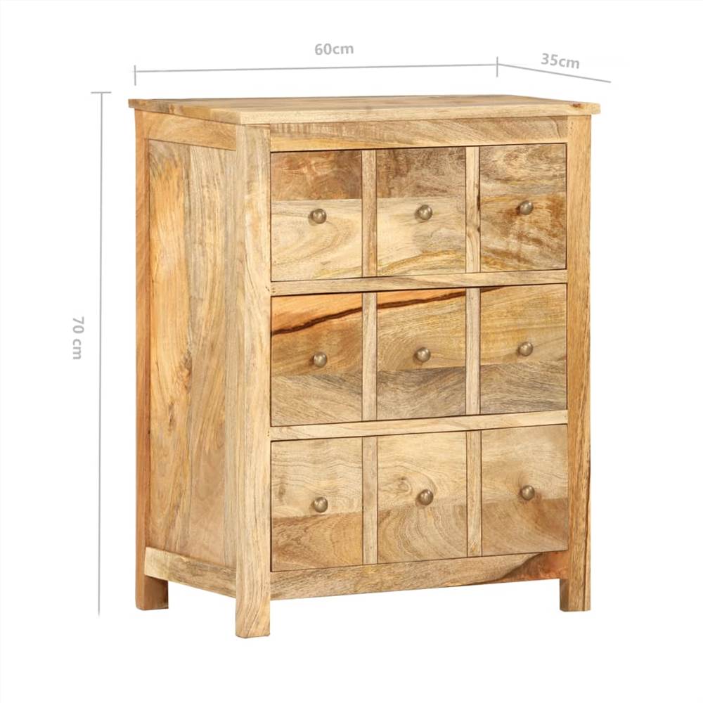 Side Cabinet 60x35x75 cm Solid Mango Wood