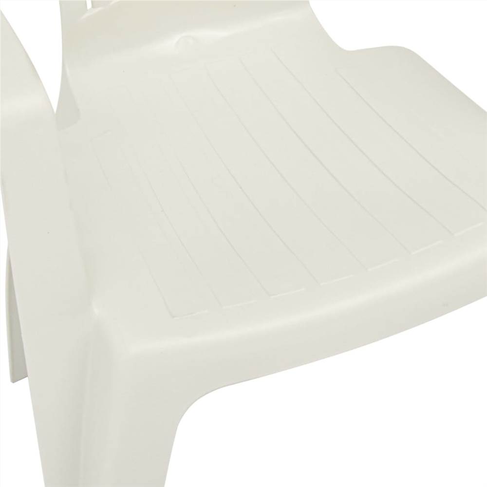 Stackable Garden Chairs 45 pcs Plastic White