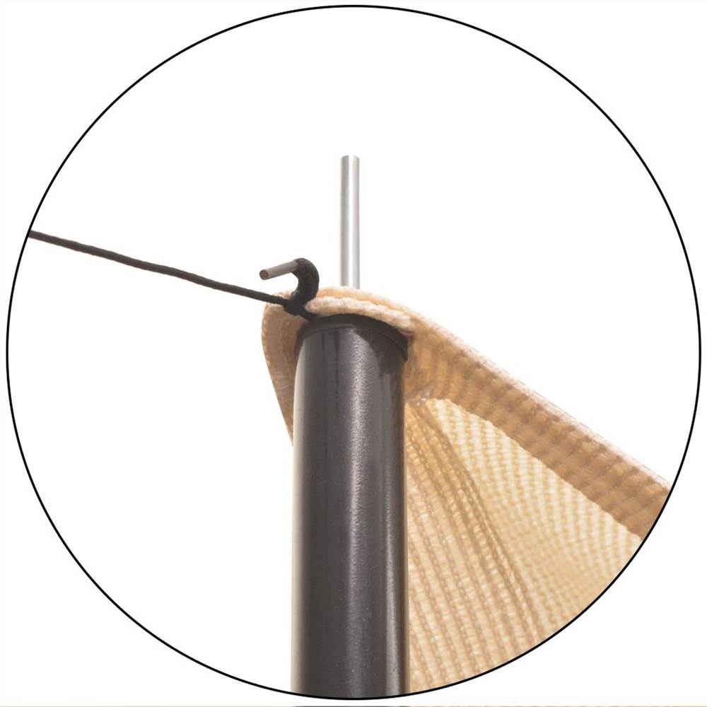 Sunshade Tarp with Poles HDPE Square 4x4 m Cream