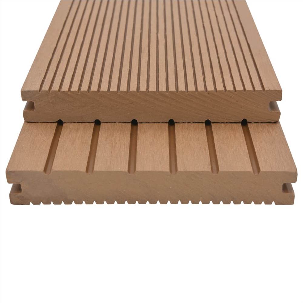 WPC Solid Decking Boards with Accessories 25 m² 4 m Teak