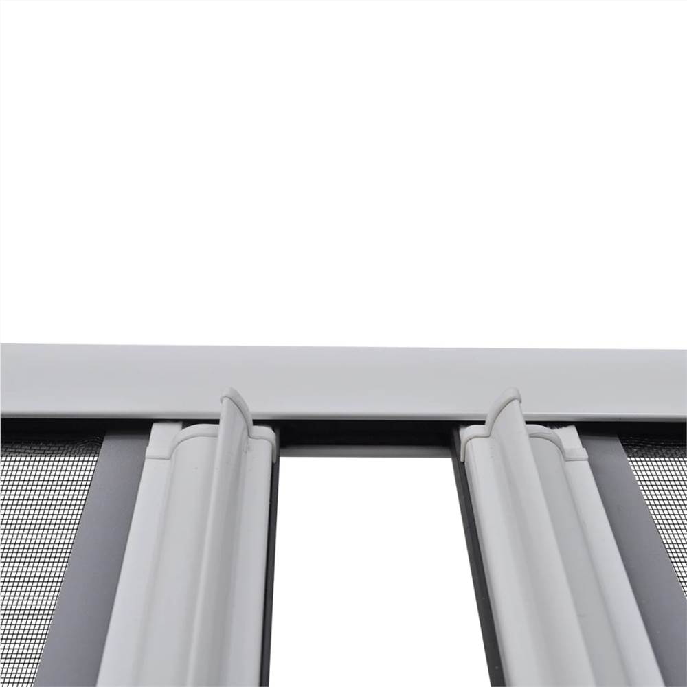 White Sliding Insect Screen for Double Doors 215 x 215 cm
